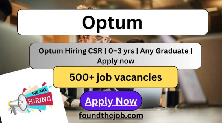 Optum Hiring CSR | 0–3 yrs | Any Graduate | Apply now
