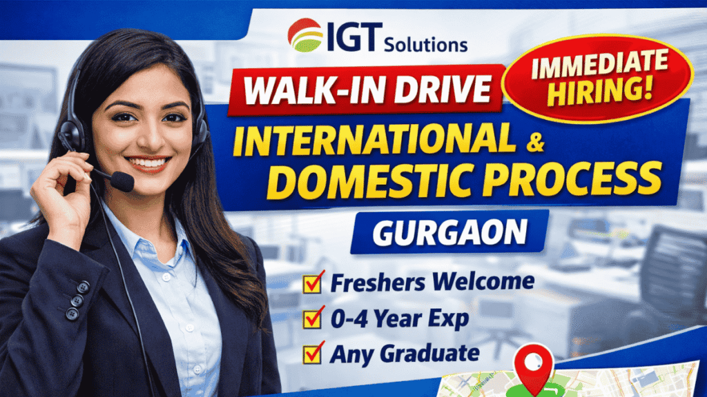 IGT Solutions Walk-In Interview in Gurgaon